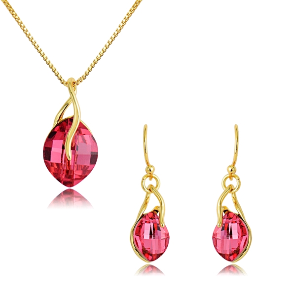 Irresistible Purple Zinc Alloy Necklace and Earring Set As a Gift