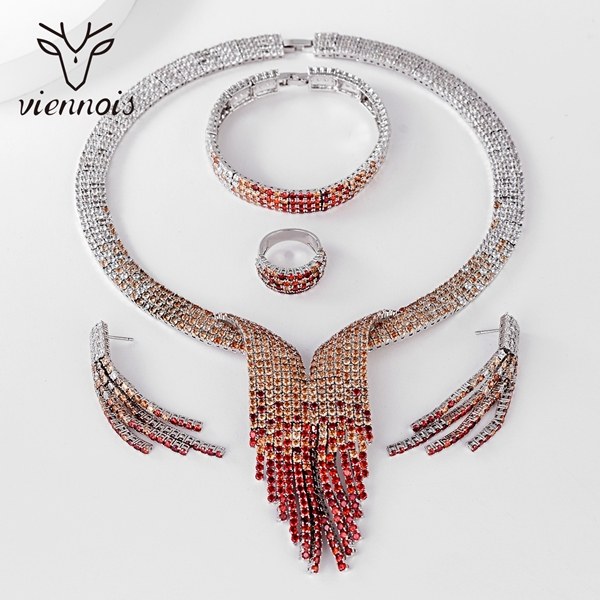 Designer Gold Plated Copper or Brass 4 Piece Jewelry Set Online