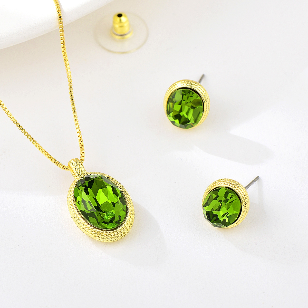 Sparkly Small Copper or Brass 2 Piece Jewelry Set